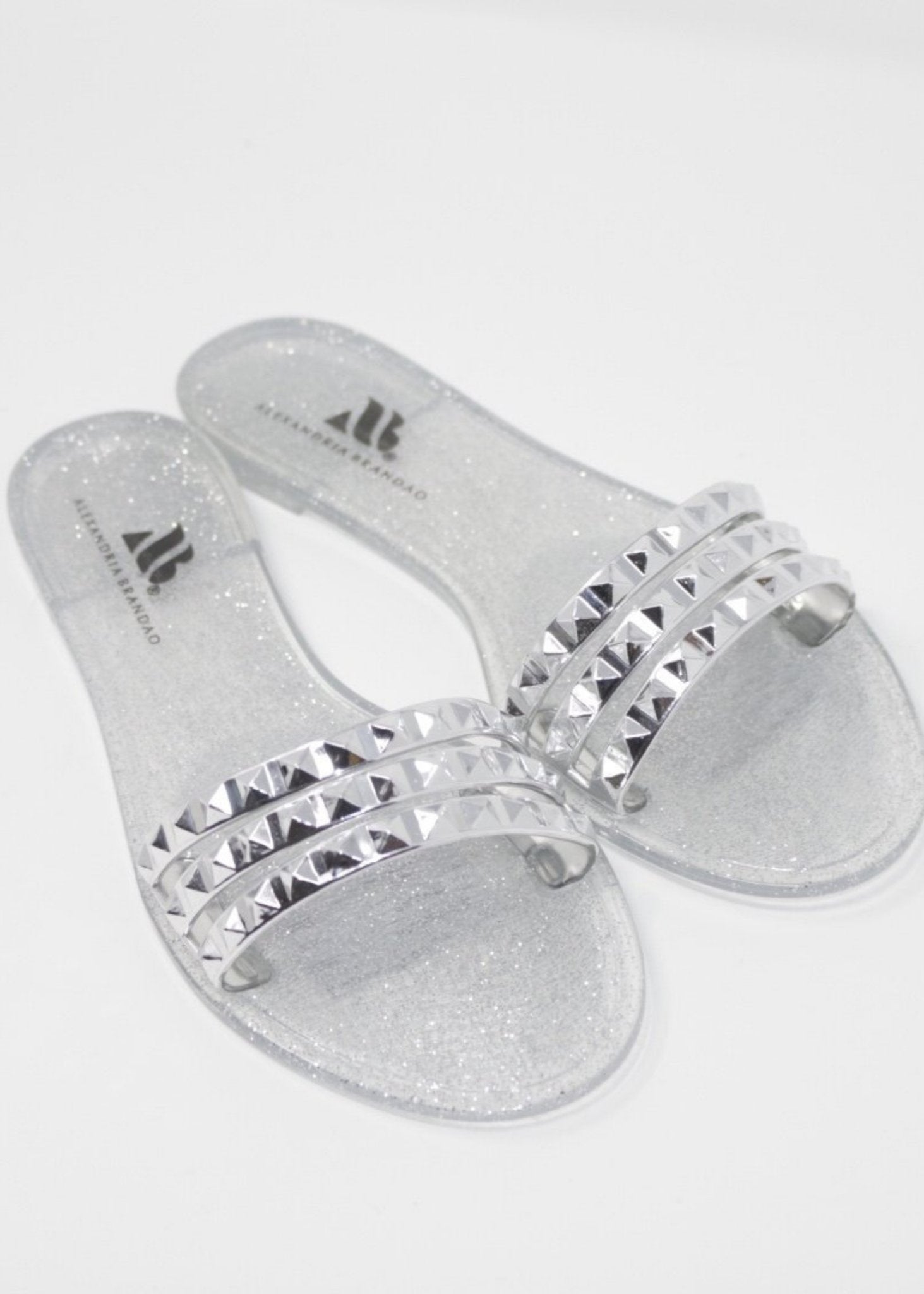 Aria B Silver Slide Sandals – STYLED BY ALX COUTURE