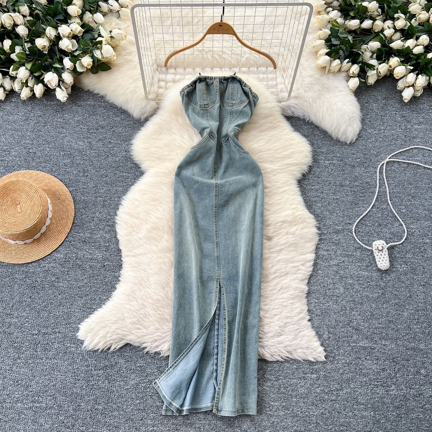 Tide Slim Slit Wrap Hip Dress – STYLED BY ALX COUTURE