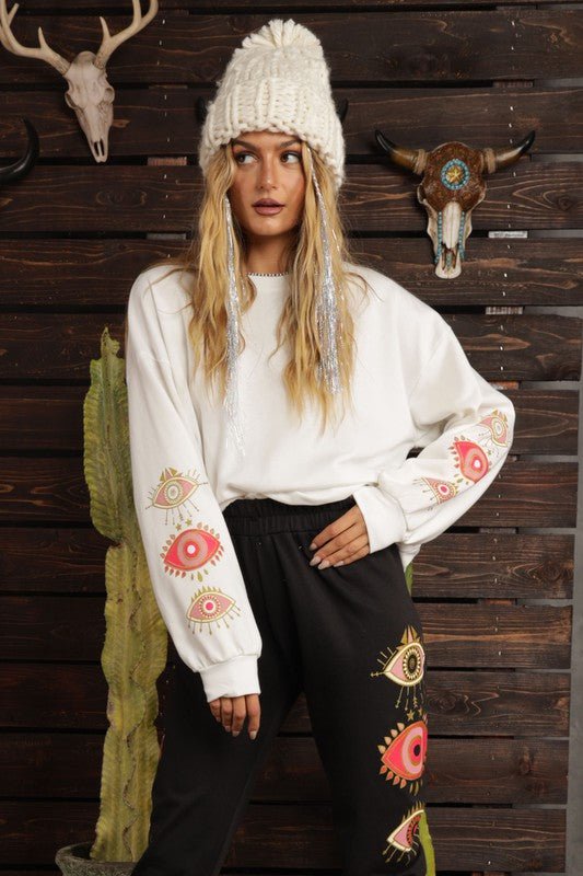 White Red Evil Eyes Sweater – STYLED BY ALX COUTURE